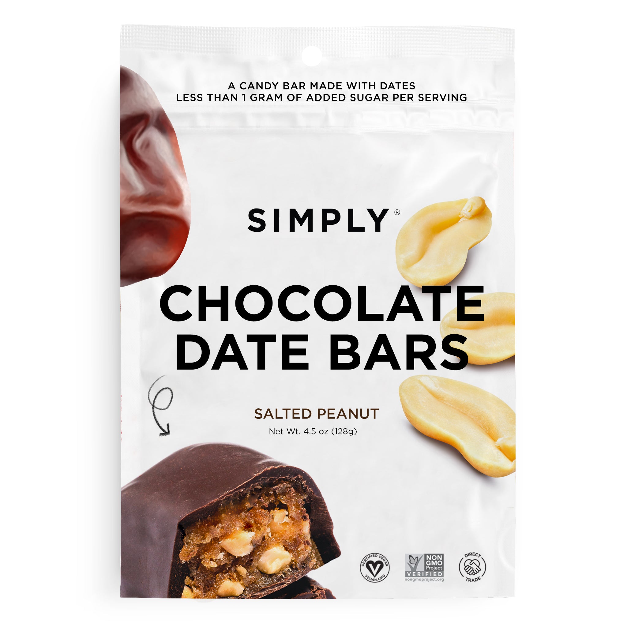 CHOCOLATE DATE BARS- SALTED PEANUT – Simply Gum