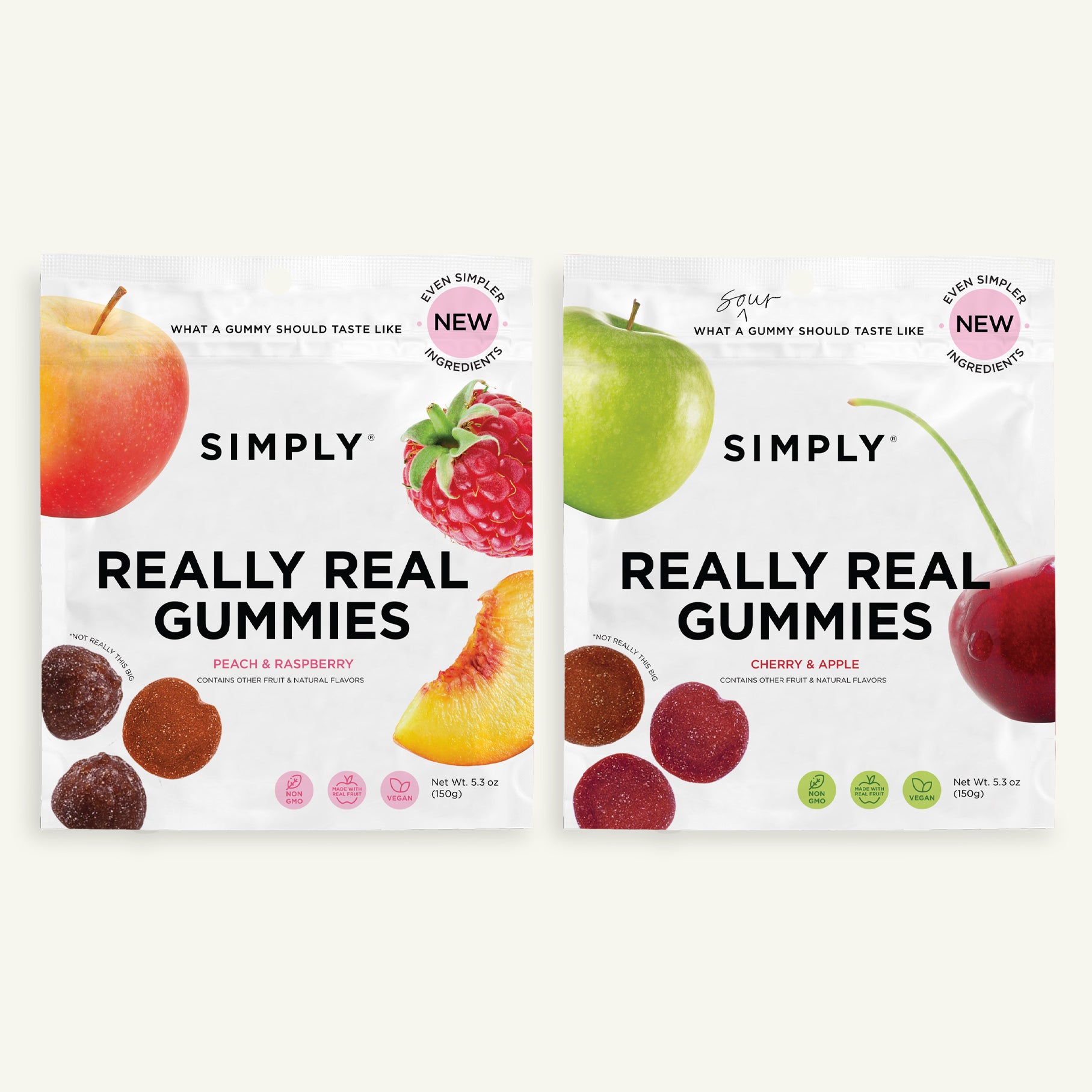 Fruit Gummies | Mixed Peach and Raspberry Gummies by Simply – Simply Gum