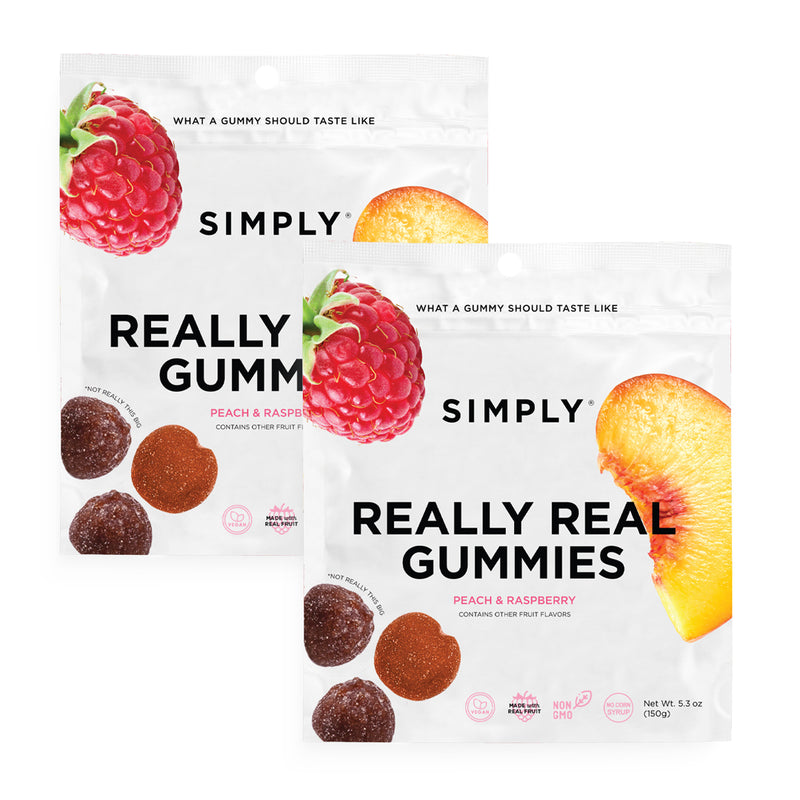 Fruit Gummies Mixed Peach and Raspberry Gummies by Simply Simply Gum