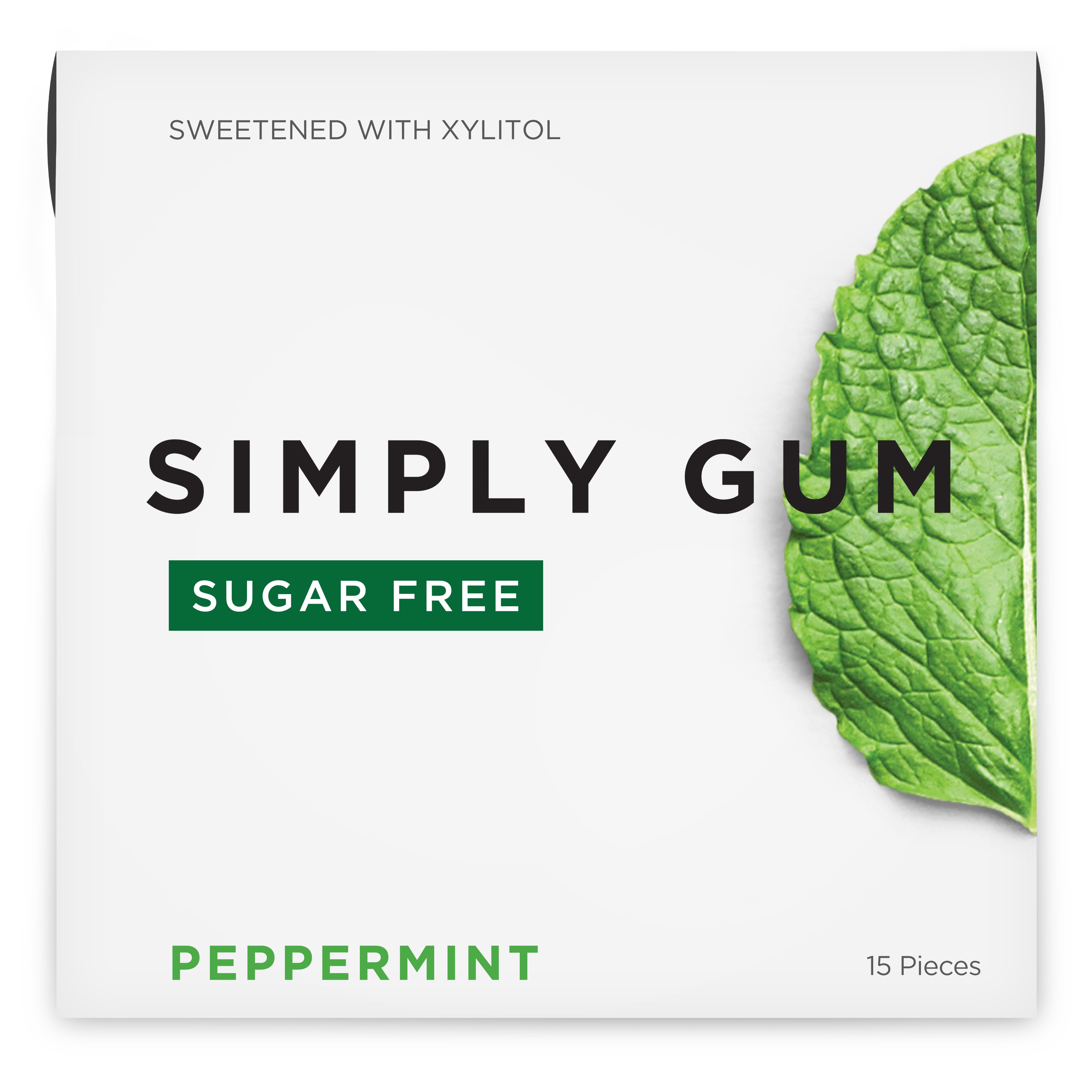 Sugar-Free Peppermint Gum | Natural & Biodegradable Mint Gum by Simply Gum