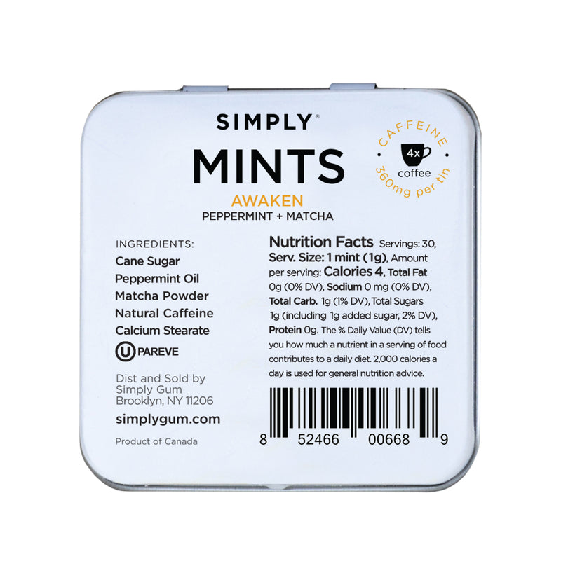 SIMPLY MINTS- AWAKEN (CAFFEINE) – Simply Gum