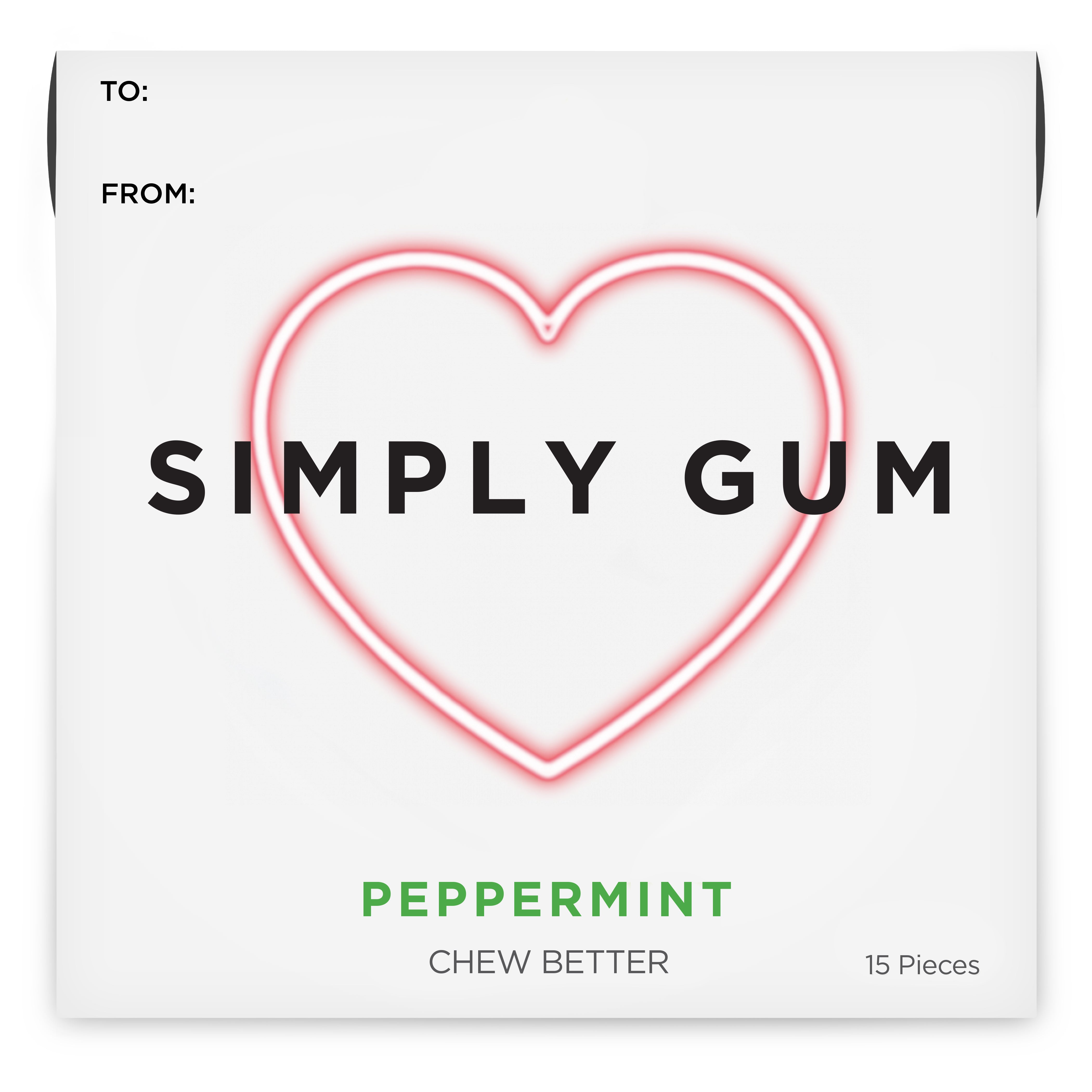 Valentine's Day Gum | All-Natural Peppermint Gum by Simply Gum